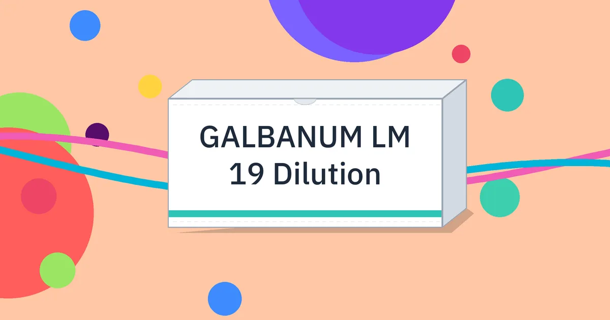 Symbolbild: Packung mit der Aufschrift GALBANUM LM 19 Dilution (PZN 13495368) – Verfügbarkeit und Bezug in Apotheken in Frankfurt am Main
