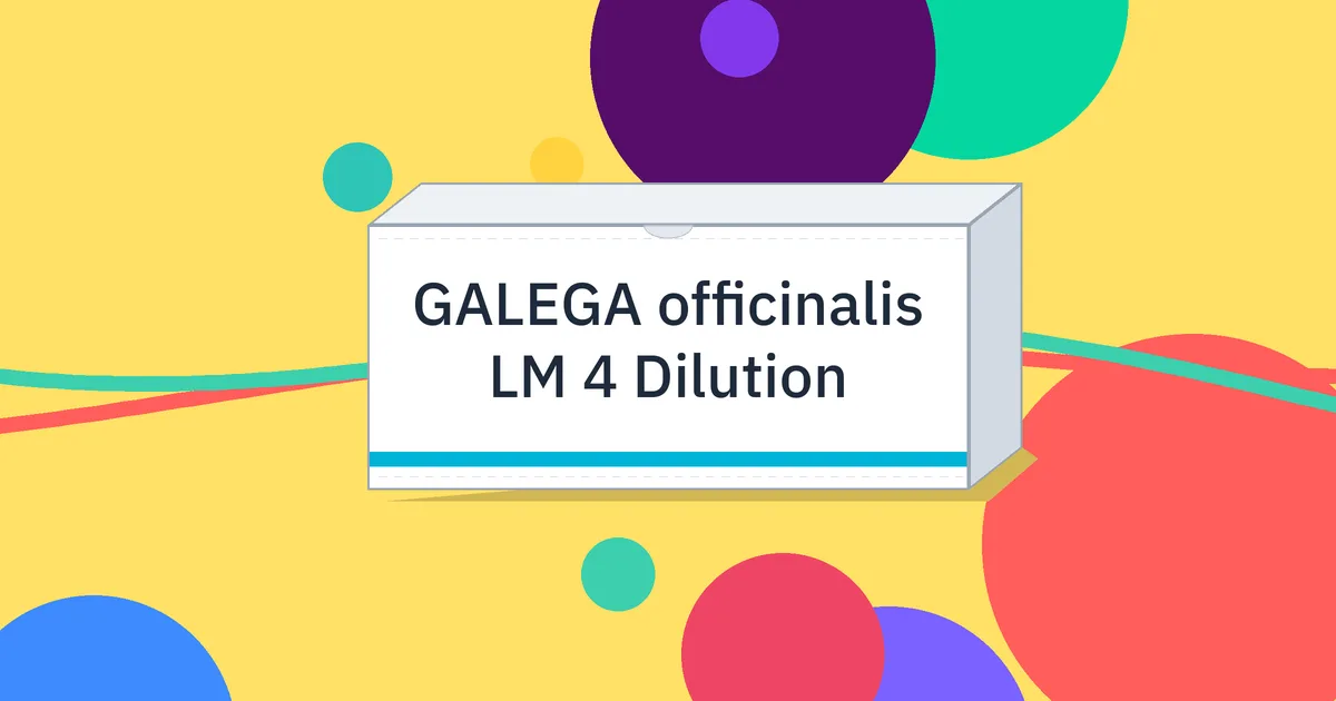 Symbolbild: Packung mit der Aufschrift GALEGA officinalis LM 4 Dilution (PZN 13495641) – Verfügbarkeit und Bezug in Apotheken in Frankfurt am Main