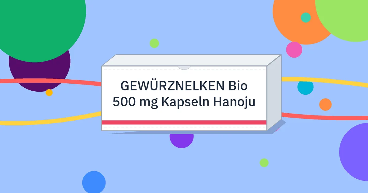 Symbolbild: Packung mit der Aufschrift GEWÜRZNELKEN Bio 500 mg Kapseln Hanoju (PZN 17247578) – Verfügbarkeit und Bezug in Apotheken in Frankfurt am Main