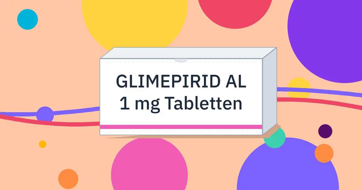 Symbolbild: Packung mit der Aufschrift GLIMEPIRID AL 1 mg Tabletten (PZN 05481300) – Verfügbarkeit und Bezug in Apotheken in Frankfurt am Main