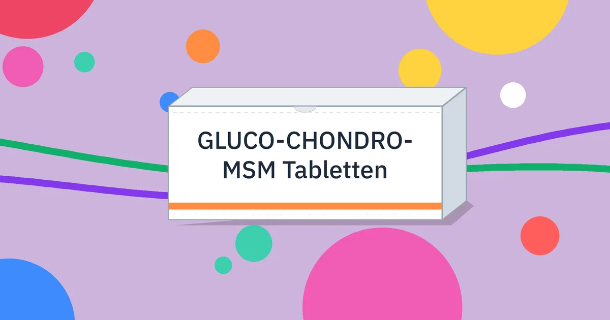 Symbolbild: Packung mit der Aufschrift GLUCO-CHONDRO-MSM Tabletten (PZN 12473896) – Verfügbarkeit und Bezug in Apotheken in Frankfurt am Main