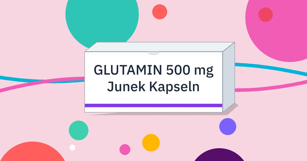 Symbolbild: Packung mit der Aufschrift GLUTAMIN 500 mg Junek Kapseln (PZN 00132954) – Verfügbarkeit und Bezug in Apotheken in Frankfurt am Main