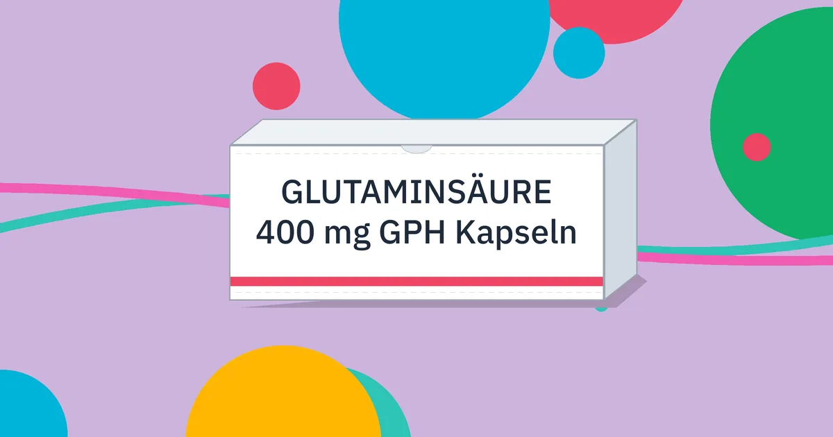 Symbolbild: Packung mit der Aufschrift GLUTAMINSÄURE 400 mg GPH Kapseln (PZN 10521622) – Verfügbarkeit und Bezug in Apotheken in Frankfurt am Main