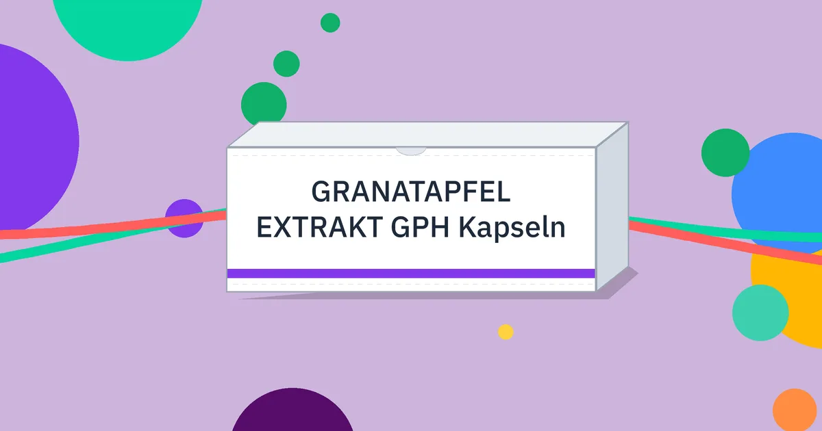 Symbolbild: Packung mit der Aufschrift GRANATAPFEL EXTRAKT GPH Kapseln (PZN 03172807) – Verfügbarkeit und Bezug in Apotheken in Frankfurt am Main