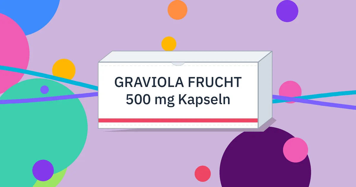 Symbolbild: Packung mit der Aufschrift GRAVIOLA FRUCHT 500 mg Kapseln (PZN 18487304) – Verfügbarkeit und Bezug in Apotheken in Frankfurt am Main