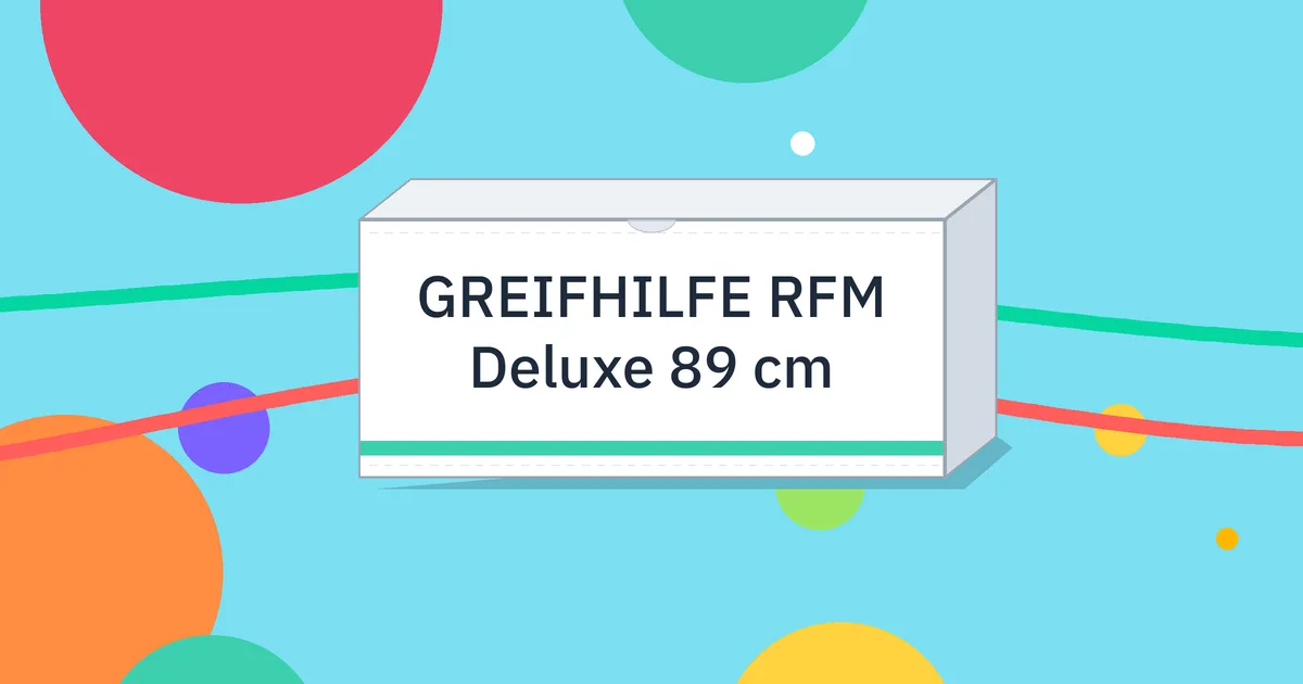 Symbolbild: Packung mit der Aufschrift GREIFHILFE RFM Deluxe 89 cm (PZN 05396735) – Verfügbarkeit und Bezug in Apotheken in Frankfurt am Main