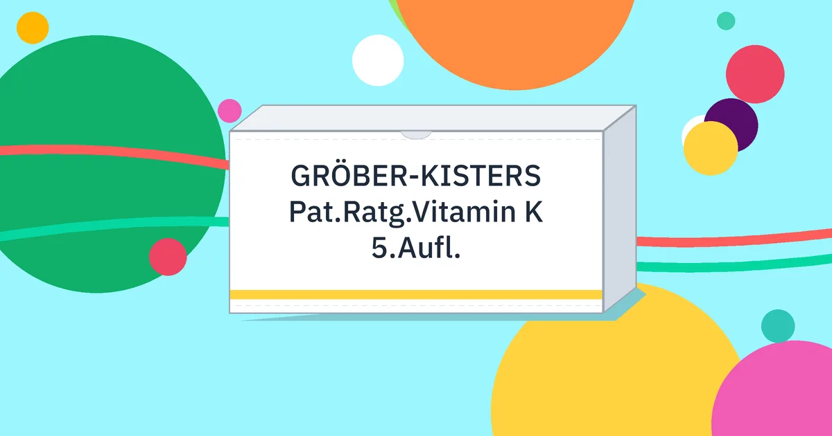 Symbolbild: Packung mit der Aufschrift GRÖBER-KISTERS Pat.Ratg.Vitamin K 5.Aufl. (PZN 17491539) – Verfügbarkeit und Bezug in Apotheken in Frankfurt am Main