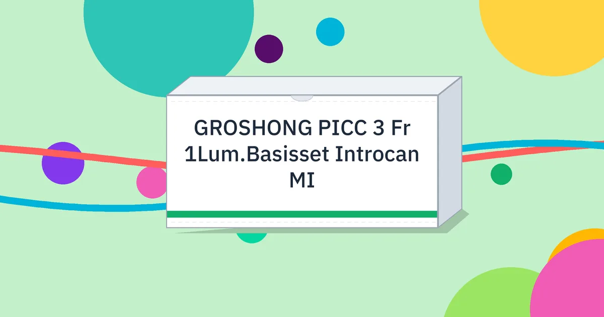 Symbolbild: Packung mit der Aufschrift GROSHONG PICC 3 Fr 1Lum.Basisset Introcan MI (PZN 12398781) – Verfügbarkeit und Bezug in Apotheken in Frankfurt am Main
