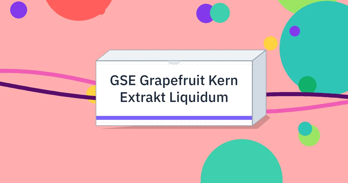 Symbolbild: Packung mit der Aufschrift GSE Grapefruit Kern Extrakt Liquidum (PZN 06413335) – Verfügbarkeit und Bezug in Apotheken in Frankfurt am Main