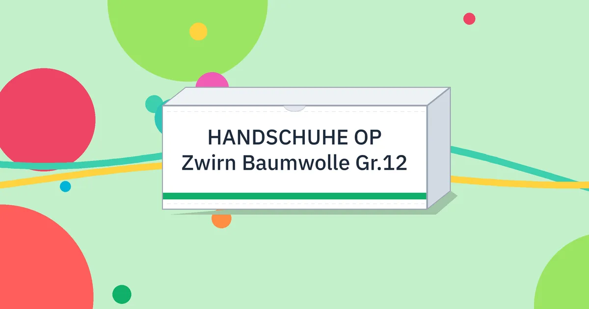 Symbolbild: Packung mit der Aufschrift HANDSCHUHE OP Zwirn Baumwolle Gr.12 (PZN 01013849) – Verfügbarkeit und Bezug in Apotheken in Frankfurt am Main