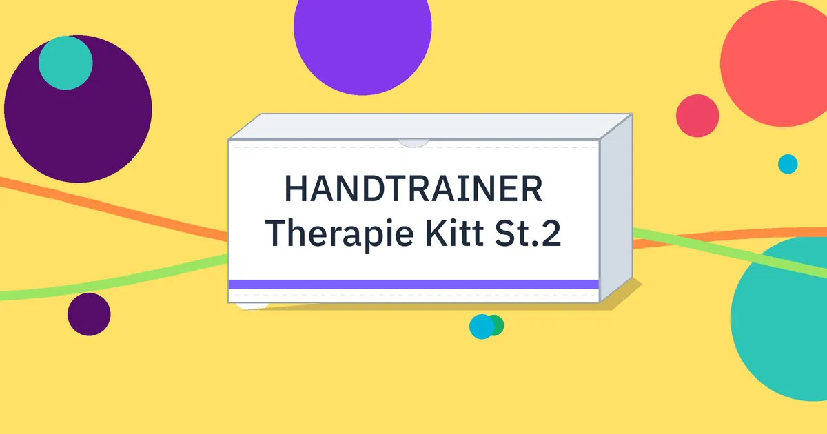 Symbolbild: Packung mit der Aufschrift HANDTRAINER Therapie Kitt St.2 (PZN 02439355) – Verfügbarkeit und Bezug in Apotheken in Frankfurt am Main