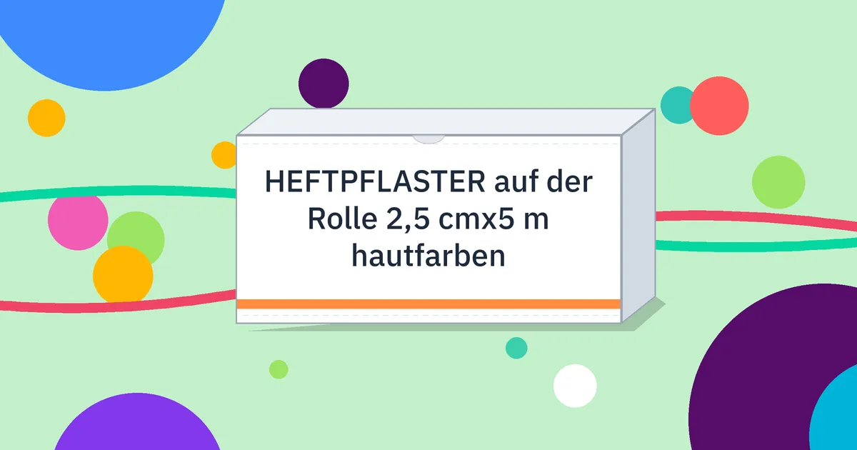 Symbolbild: Packung mit der Aufschrift HEFTPFLASTER auf der Rolle 2,5 cmx5 m hautfarben (PZN 09781513) – Verfügbarkeit und Bezug in Apotheken in Frankfurt am Main