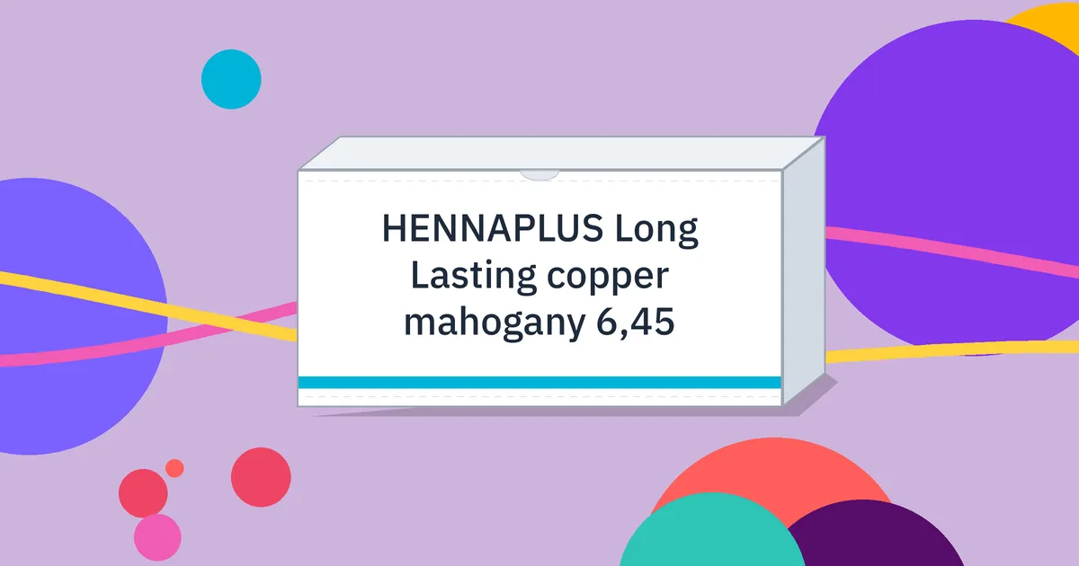 Symbolbild: Packung mit der Aufschrift HENNAPLUS Long Lasting copper mahogany 6,45 (PZN 00099783) – Verfügbarkeit und Bezug in Apotheken in Frankfurt am Main