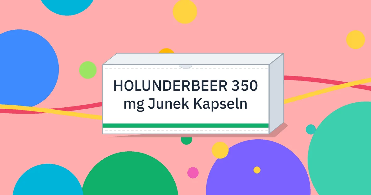 Symbolbild: Packung mit der Aufschrift HOLUNDERBEER 350 mg Junek Kapseln (PZN 10052417) – Verfügbarkeit und Bezug in Apotheken in Frankfurt am Main
