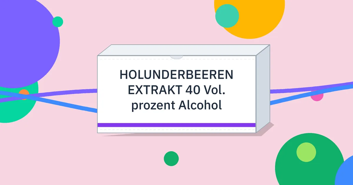 Symbolbild: Packung mit der Aufschrift HOLUNDERBEEREN EXTRAKT 40 Vol. prozent Alcohol (PZN 16242337) – Verfügbarkeit und Bezug in Apotheken in Frankfurt am Main