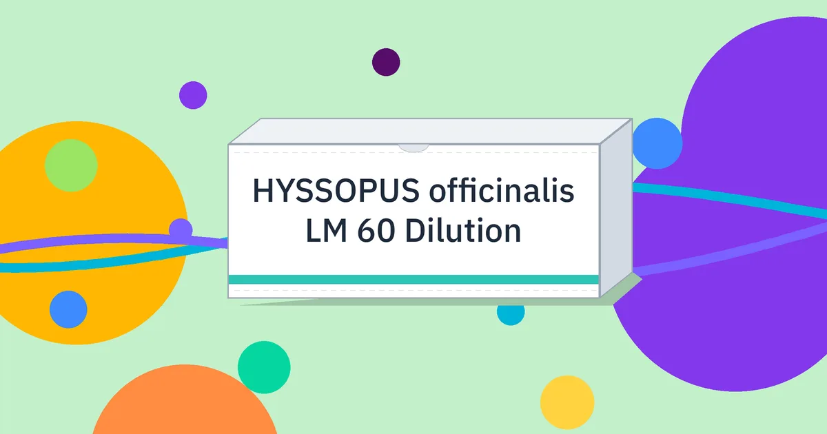 Symbolbild: Packung mit der Aufschrift HYSSOPUS officinalis LM 60 Dilution (PZN 13558407) – Verfügbarkeit und Bezug in Apotheken in Frankfurt am Main