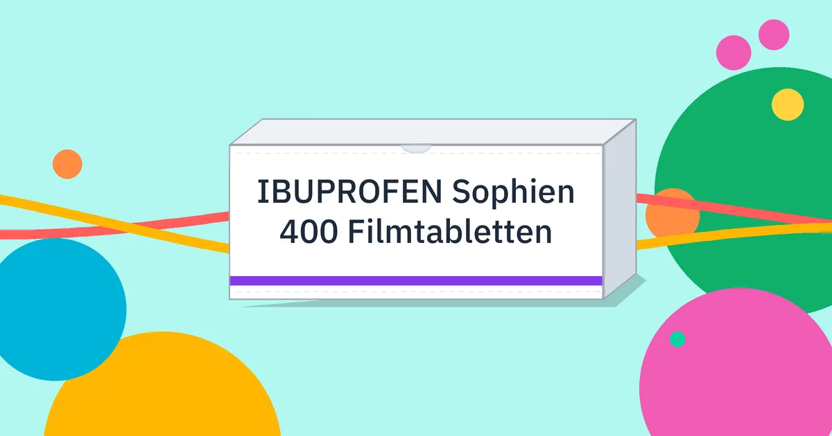 Symbolbild: Packung mit der Aufschrift IBUPROFEN Sophien 400 Filmtabletten (PZN 08892073) – Verfügbarkeit und Bezug in Apotheken in Frankfurt am Main