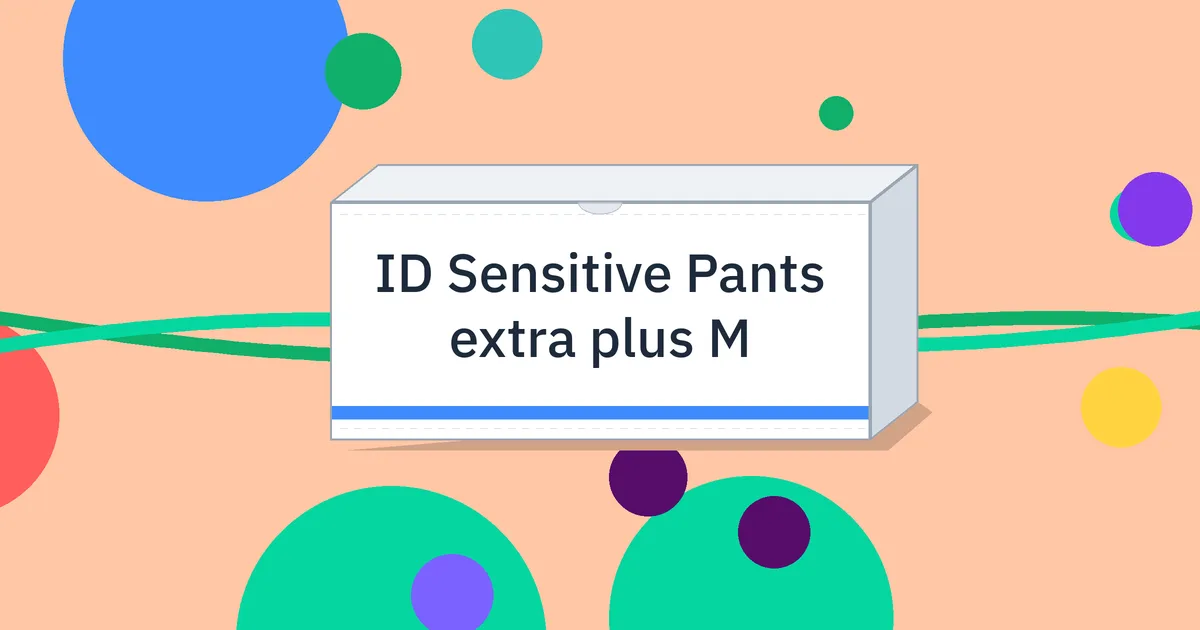 Symbolbild: Packung mit der Aufschrift ID Sensitive Pants extra plus M (PZN 19893578) – Verfügbarkeit und Bezug in Apotheken in Frankfurt am Main