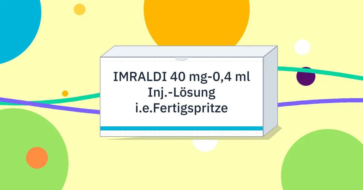 Symbolbild: Packung mit der Aufschrift IMRALDI 40 mg-0,4 ml Inj.-Lösung i.e.Fertigspritze (PZN 18413725) – Verfügbarkeit und Bezug in Apotheken in Frankfurt am Main