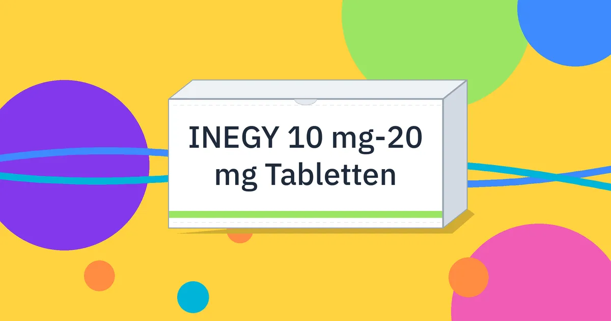 Symbolbild: Packung mit der Aufschrift INEGY 10 mg-20 mg Tabletten (PZN 13845911) – Verfügbarkeit und Bezug in Apotheken in Frankfurt am Main