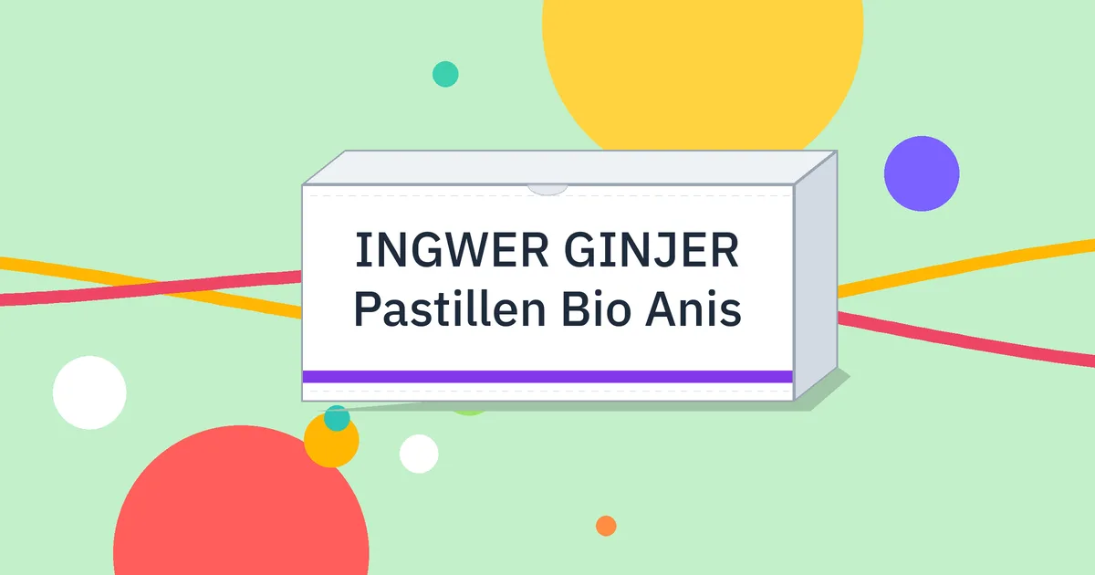 Symbolbild: Packung mit der Aufschrift INGWER GINJER Pastillen Bio Anis (PZN 11227043) – Verfügbarkeit und Bezug in Apotheken in Frankfurt am Main
