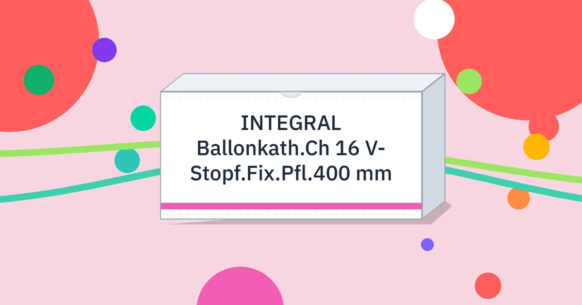 Symbolbild: Packung mit der Aufschrift INTEGRAL Ballonkath.Ch 16 V-Stopf.Fix.Pfl.400 mm (PZN 00793992) – Verfügbarkeit und Bezug in Apotheken in Frankfurt am Main
