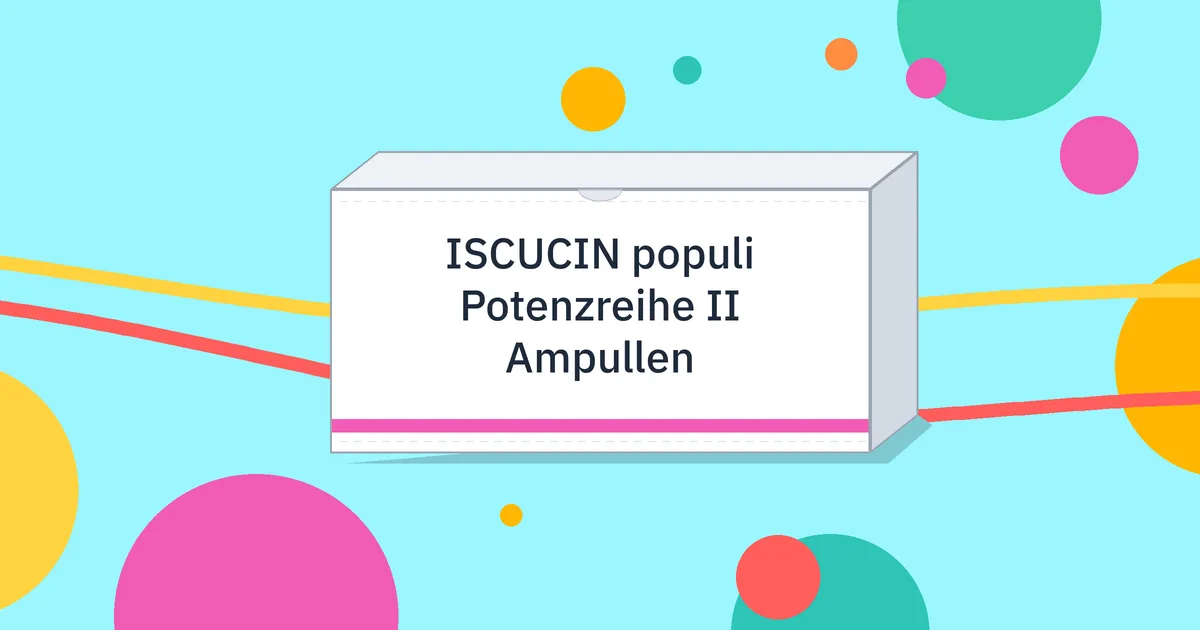 Symbolbild: Packung mit der Aufschrift ISCUCIN populi Potenzreihe II Ampullen (PZN 04429450) – Verfügbarkeit und Bezug in Apotheken in Frankfurt am Main