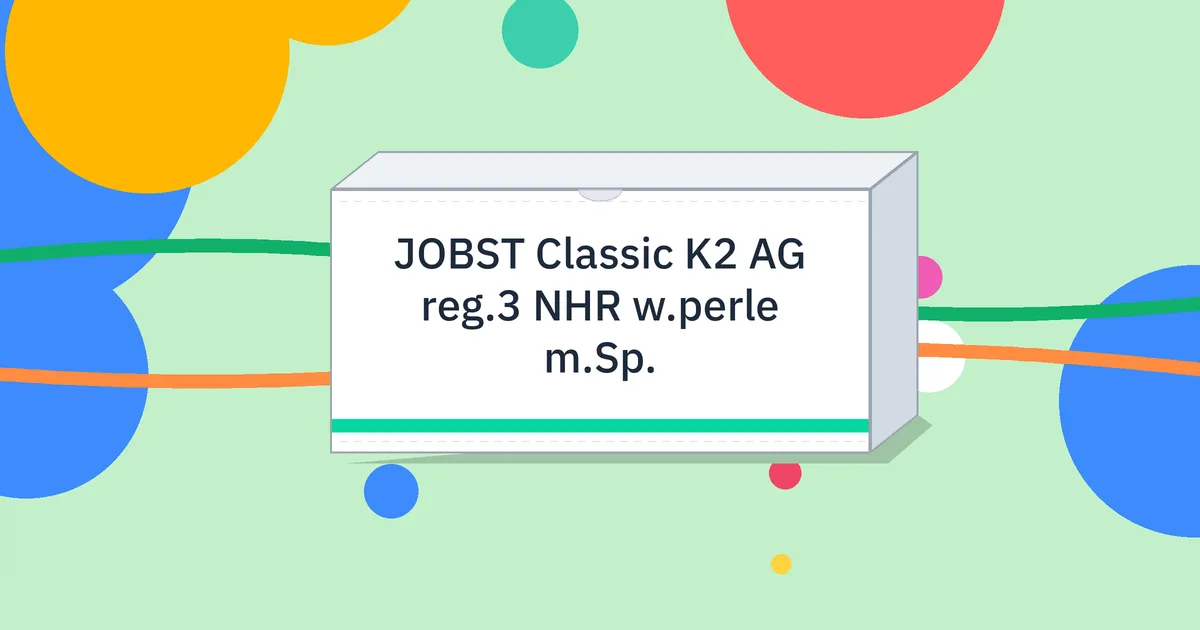 Symbolbild: Packung mit der Aufschrift JOBST Classic K2 AG reg.3 NHR w.perle m.Sp. (PZN 10727387) – Verfügbarkeit und Bezug in Apotheken in Frankfurt am Main