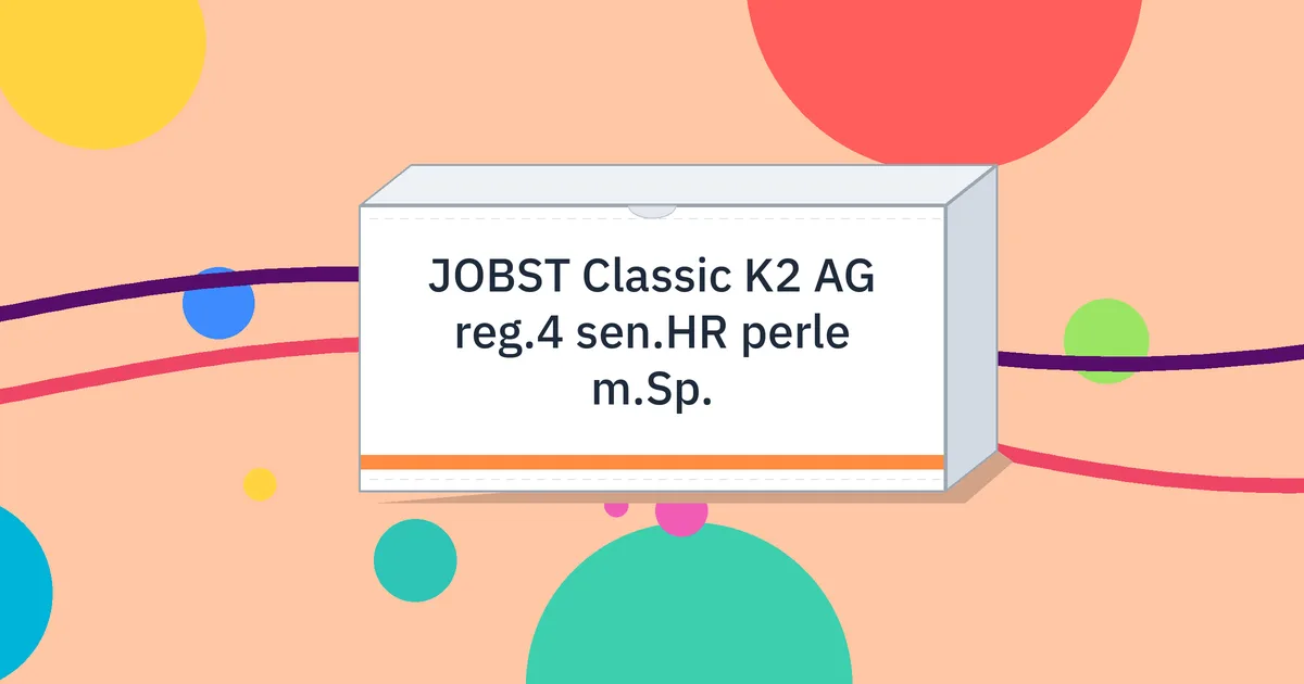 Symbolbild: Packung mit der Aufschrift JOBST Classic K2 AG reg.4 sen.HR perle m.Sp. (PZN 17960218) – Verfügbarkeit und Bezug in Apotheken in Frankfurt am Main