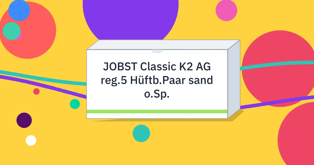 Symbolbild: Packung mit der Aufschrift JOBST Classic K2 AG reg.5 Hüftb.Paar sand o.Sp. (PZN 13066816) – Verfügbarkeit und Bezug in Apotheken in Frankfurt am Main