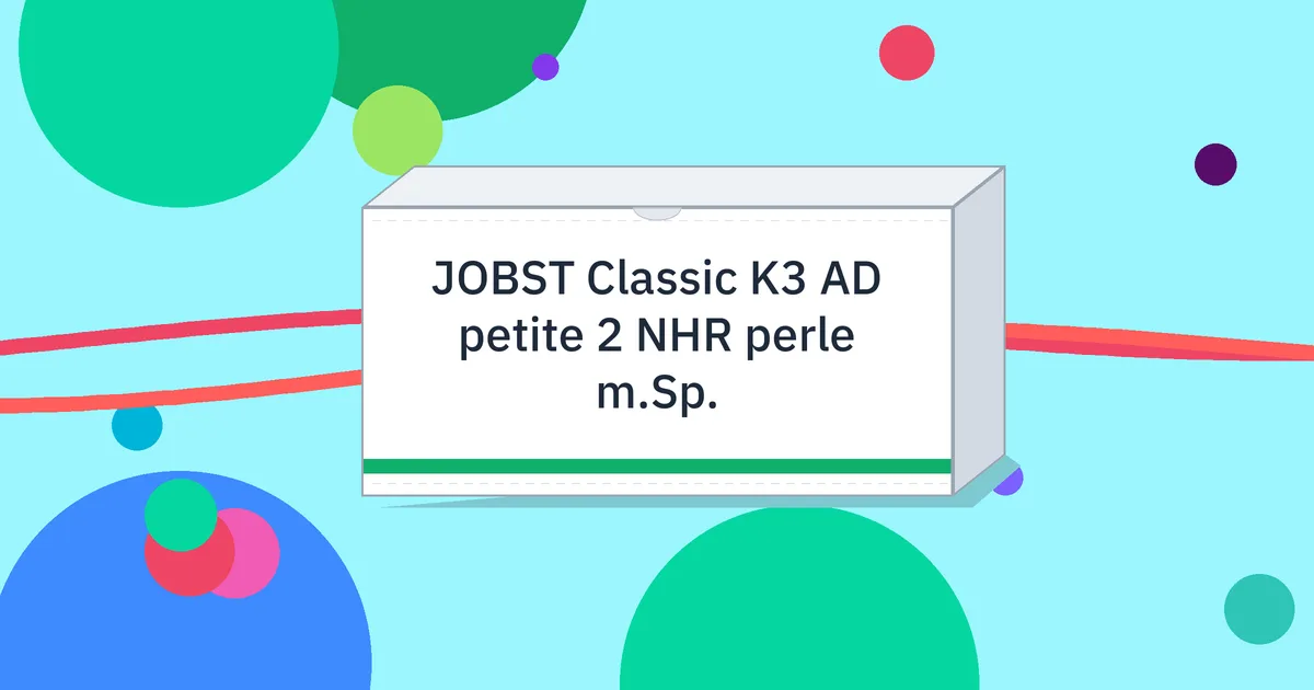 Symbolbild: Packung mit der Aufschrift JOBST Classic K3 AD petite 2 NHR perle m.Sp. (PZN 13069795) – Verfügbarkeit und Bezug in Apotheken in Frankfurt am Main