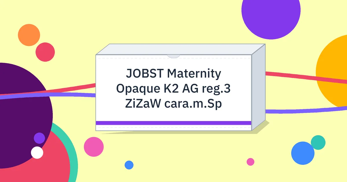 Symbolbild: Packung mit der Aufschrift JOBST Maternity Opaque K2 AG reg.3 ZiZaW cara.m.Sp (PZN 15851293) – Verfügbarkeit und Bezug in Apotheken in Frankfurt am Main