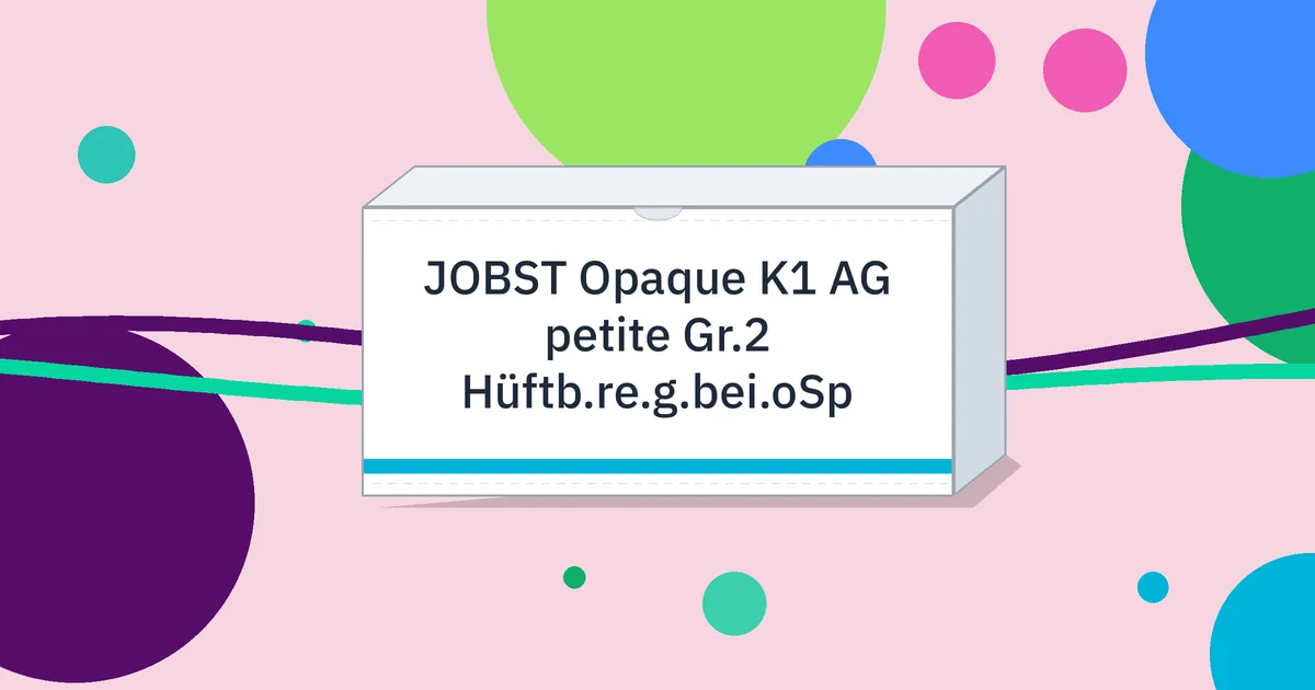 Symbolbild: Packung mit der Aufschrift JOBST Opaque K1 AG petite Gr.2 Hüftb.re.g.bei.oSp (PZN 16273243) – Verfügbarkeit und Bezug in Apotheken in Frankfurt am Main