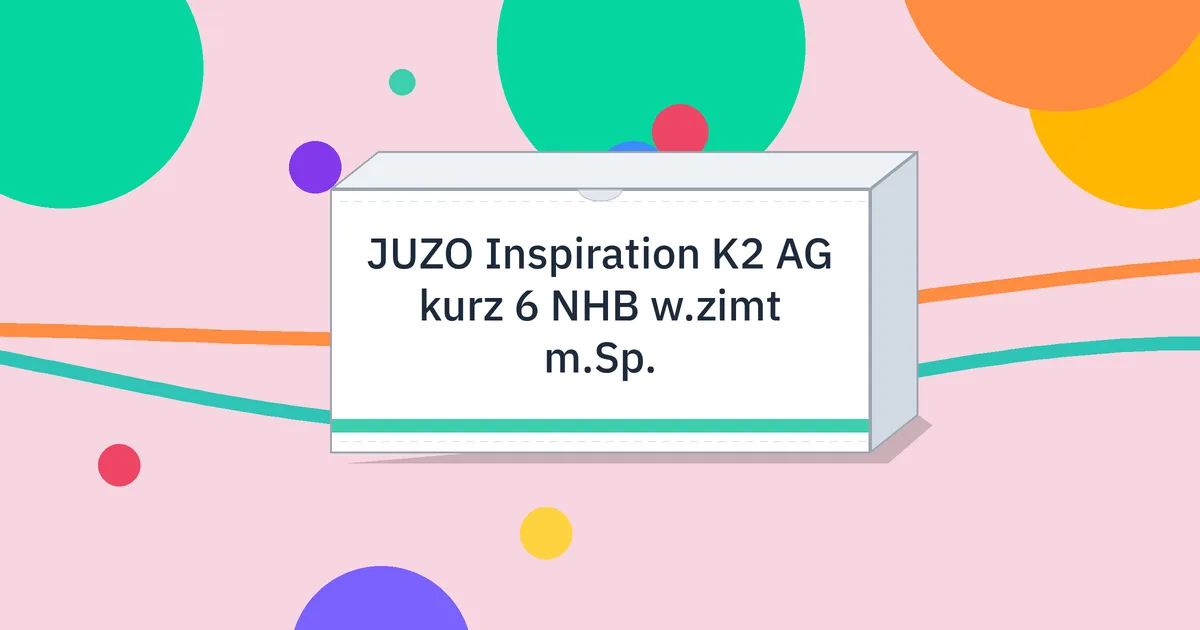 Symbolbild: Packung mit der Aufschrift JUZO Inspiration K2 AG kurz 6 NHB w.zimt m.Sp. (PZN 14950768) – Verfügbarkeit und Bezug in Apotheken in Frankfurt am Main