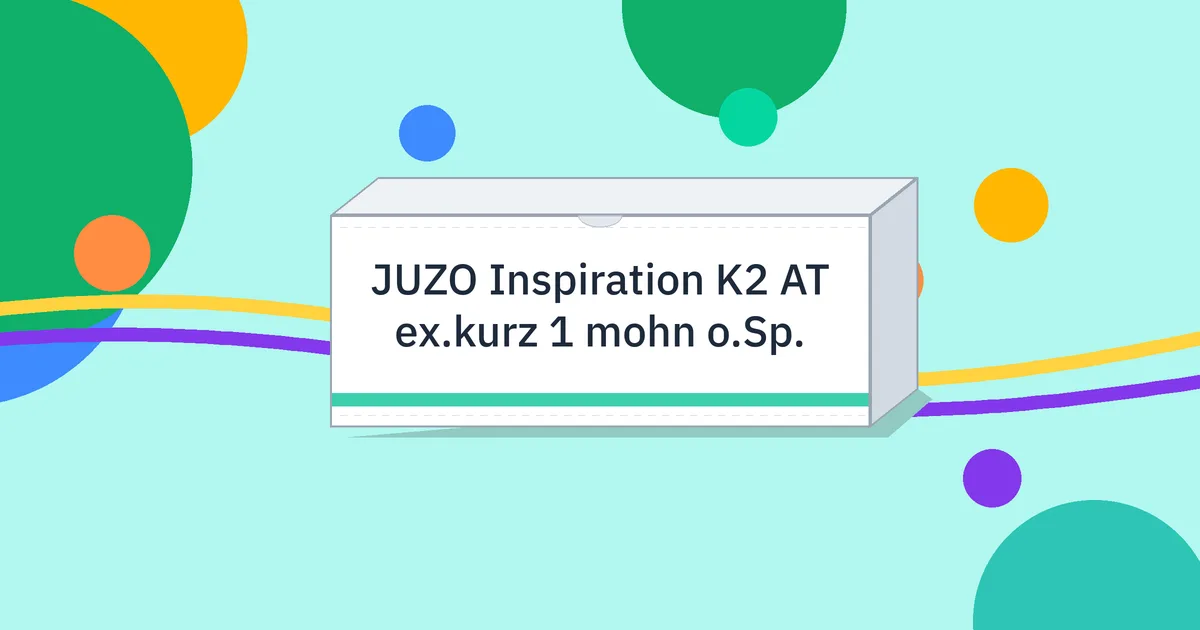Symbolbild: Packung mit der Aufschrift JUZO Inspiration K2 AT ex.kurz 1 mohn o.Sp. (PZN 14931877) – Verfügbarkeit und Bezug in Apotheken in Frankfurt am Main
