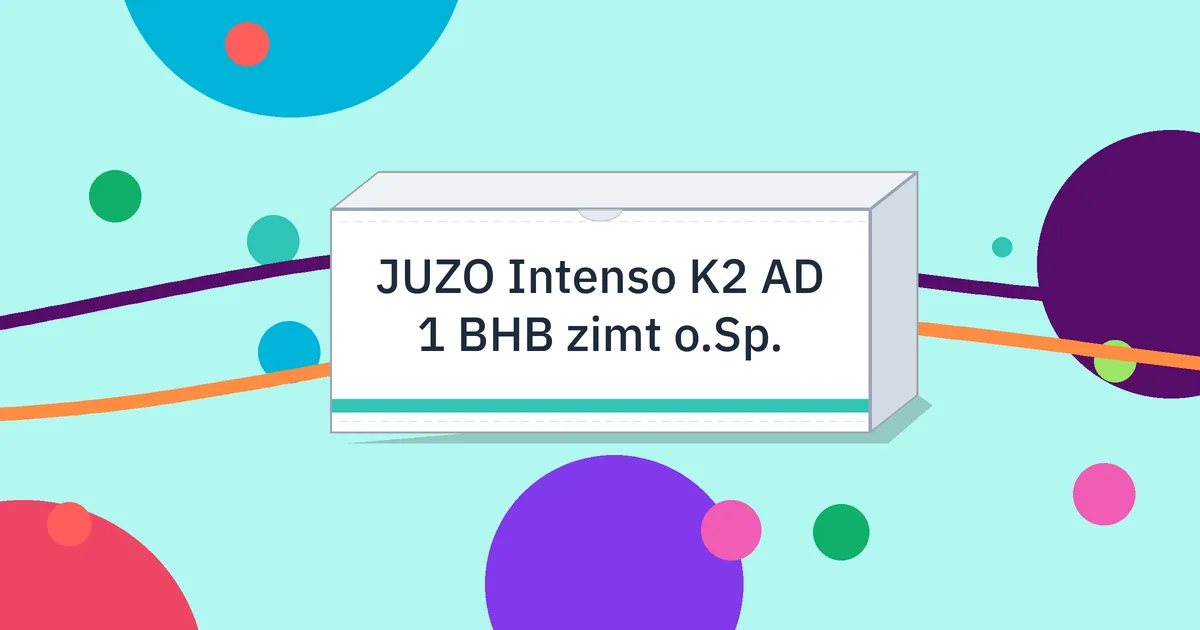 Symbolbild: Packung mit der Aufschrift JUZO Intenso K2 AD 1 BHB zimt o.Sp. (PZN 18623730) – Verfügbarkeit und Bezug in Apotheken in Frankfurt am Main