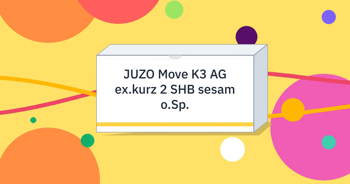 Symbolbild: Packung mit der Aufschrift JUZO Move K3 AG ex.kurz 2 SHB sesam o.Sp. (PZN 18585389) – Verfügbarkeit und Bezug in Apotheken in Frankfurt am Main