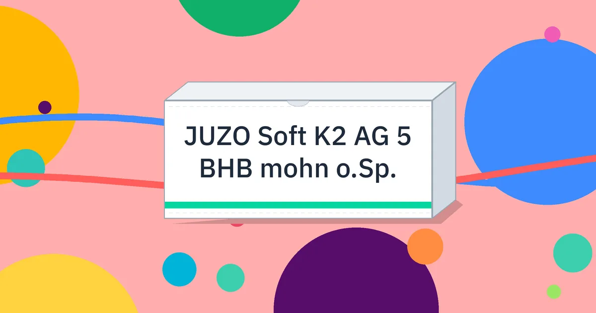Symbolbild: Packung mit der Aufschrift JUZO Soft K2 AG 5 BHB mohn o.Sp. (PZN 14825744) – Verfügbarkeit und Bezug in Apotheken in Frankfurt am Main