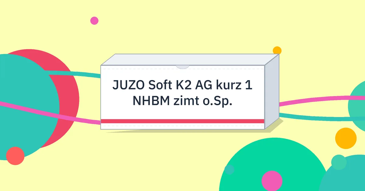 Symbolbild: Packung mit der Aufschrift JUZO Soft K2 AG kurz 1 NHBM zimt o.Sp. (PZN 14998025) – Verfügbarkeit und Bezug in Apotheken in Frankfurt am Main