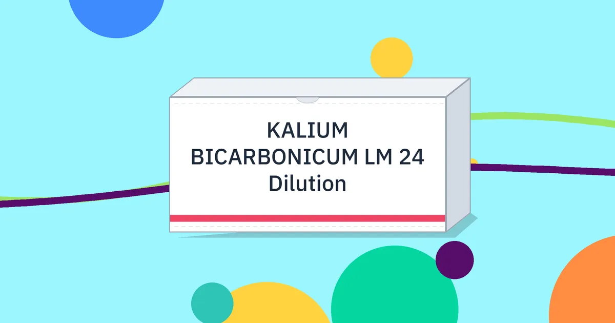 Symbolbild: Packung mit der Aufschrift KALIUM BICARBONICUM LM 24 Dilution (PZN 13783593) – Verfügbarkeit und Bezug in Apotheken in Frankfurt am Main