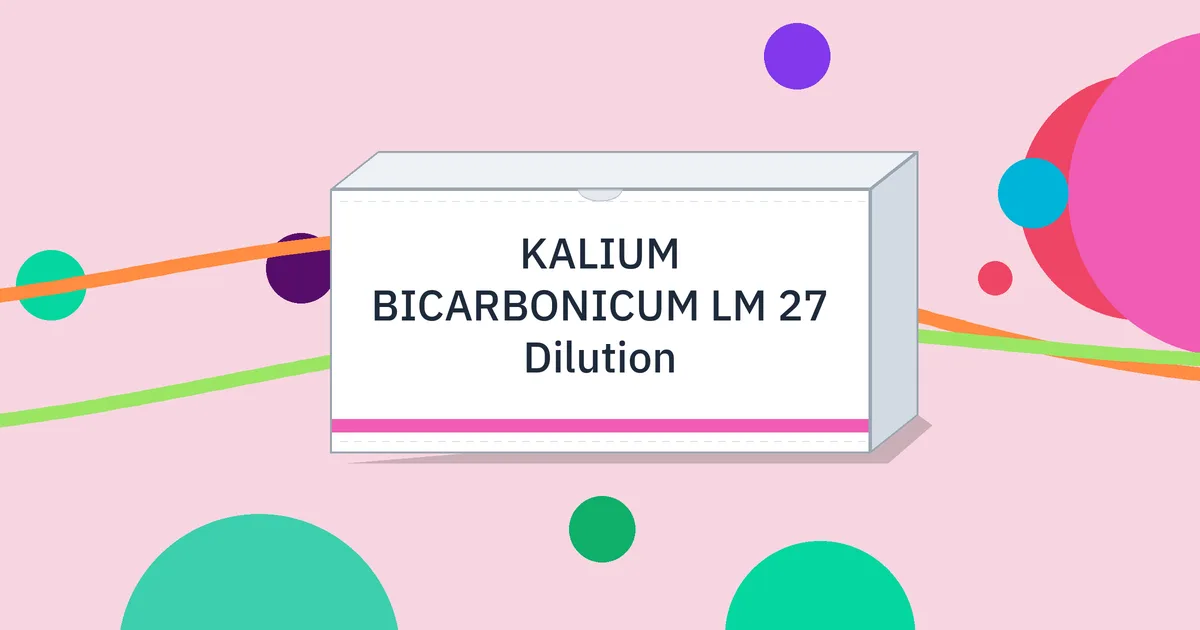 Symbolbild: Packung mit der Aufschrift KALIUM BICARBONICUM LM 27 Dilution (PZN 13783630) – Verfügbarkeit und Bezug in Apotheken in Frankfurt am Main