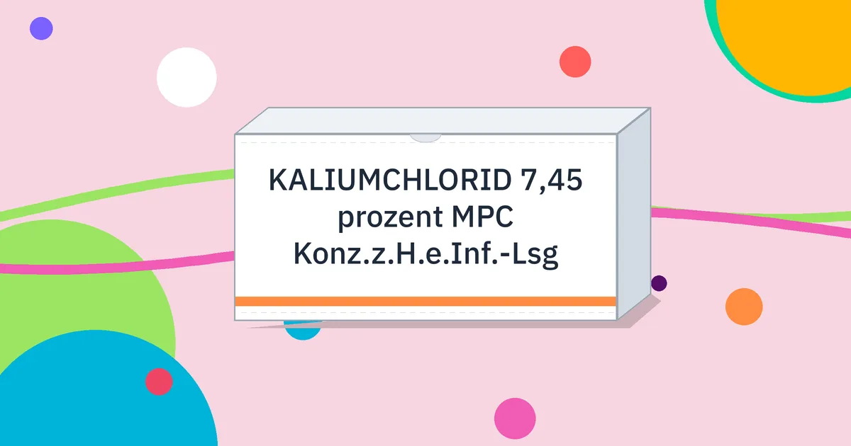 Symbolbild: Packung mit der Aufschrift KALIUMCHLORID 7,45 prozent MPC Konz.z.H.e.Inf.-Lsg (PZN 03140598) – Verfügbarkeit und Bezug in Apotheken in Frankfurt am Main