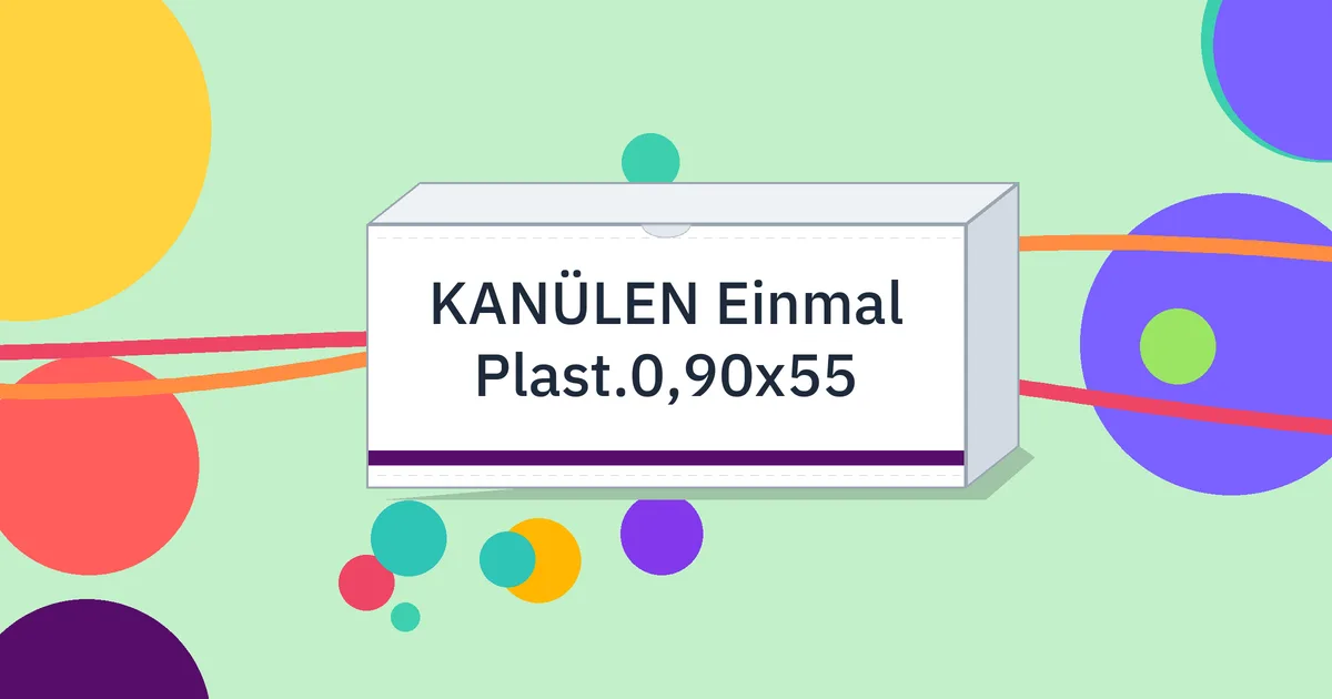 Symbolbild: Packung mit der Aufschrift KANÜLEN Einmal Plast.0,90x55 (PZN 01964102) – Verfügbarkeit und Bezug in Apotheken in Frankfurt am Main