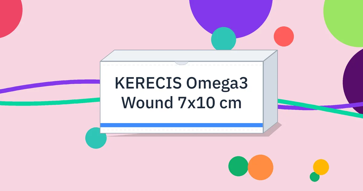 Symbolbild: Packung mit der Aufschrift KERECIS Omega3 Wound 7x10 cm (PZN 18811354) – Verfügbarkeit und Bezug in Apotheken in Frankfurt am Main