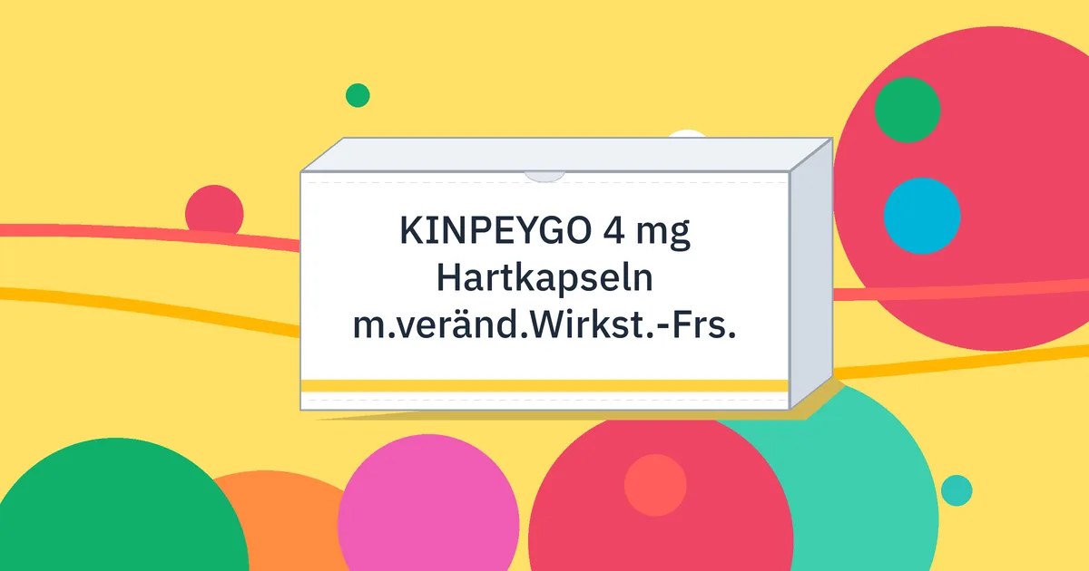 Symbolbild: Packung mit der Aufschrift KINPEYGO 4 mg Hartkapseln m.veränd.Wirkst.-Frs. (PZN 19251704) – Verfügbarkeit und Bezug in Apotheken in Frankfurt am Main