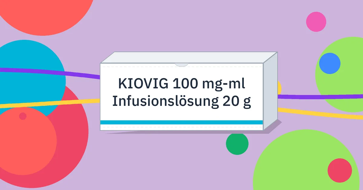 Symbolbild: Packung mit der Aufschrift KIOVIG 100 mg-ml Infusionslösung 20 g (PZN 09710499) – Verfügbarkeit und Bezug in Apotheken in Frankfurt am Main