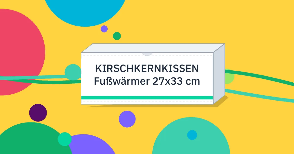 Symbolbild: Packung mit der Aufschrift KIRSCHKERNKISSEN Fußwärmer 27x33 cm (PZN 04002071) – Verfügbarkeit und Bezug in Apotheken in Frankfurt am Main