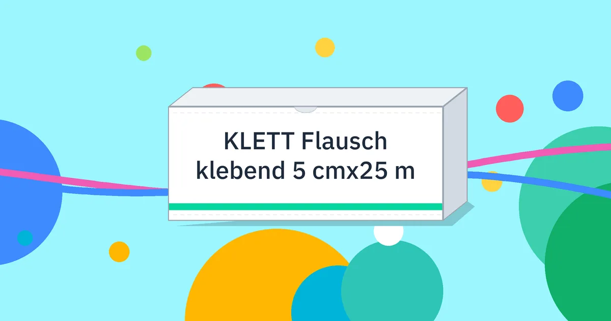 Symbolbild: Packung mit der Aufschrift KLETT Flausch klebend 5 cmx25 m (PZN 10707686) – Verfügbarkeit und Bezug in Apotheken in Frankfurt am Main