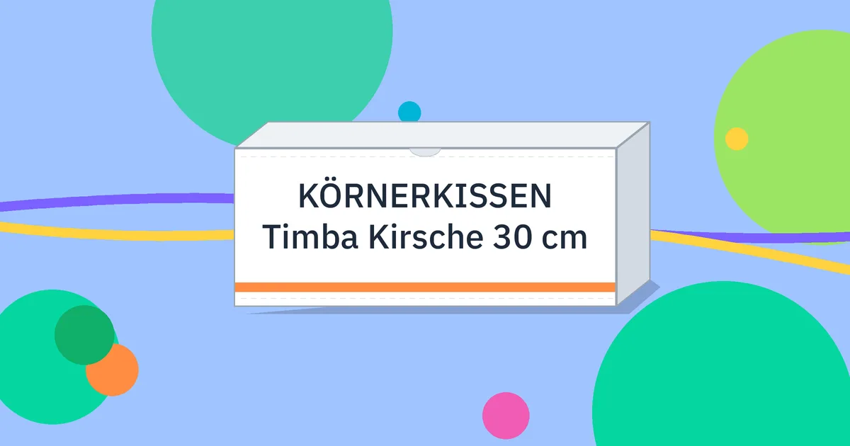 Symbolbild: Packung mit der Aufschrift KÖRNERKISSEN Timba Kirsche 30 cm (PZN 01831447) – Verfügbarkeit und Bezug in Apotheken in Frankfurt am Main
