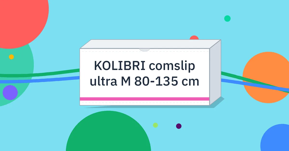 Symbolbild: Packung mit der Aufschrift KOLIBRI comslip ultra M 80-135 cm (PZN 11036490) – Verfügbarkeit und Bezug in Apotheken in Frankfurt am Main